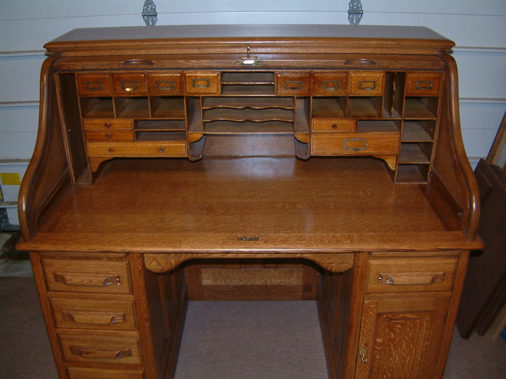 54″ Macey Oak Rolltop Desk SOLD – Salado Creek Antiques
